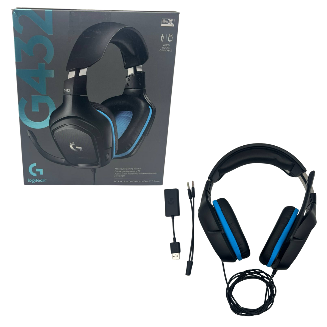Logitech G432 Wired Gaming Headset 7.1 Surround Sound Headphones PS4 X ...